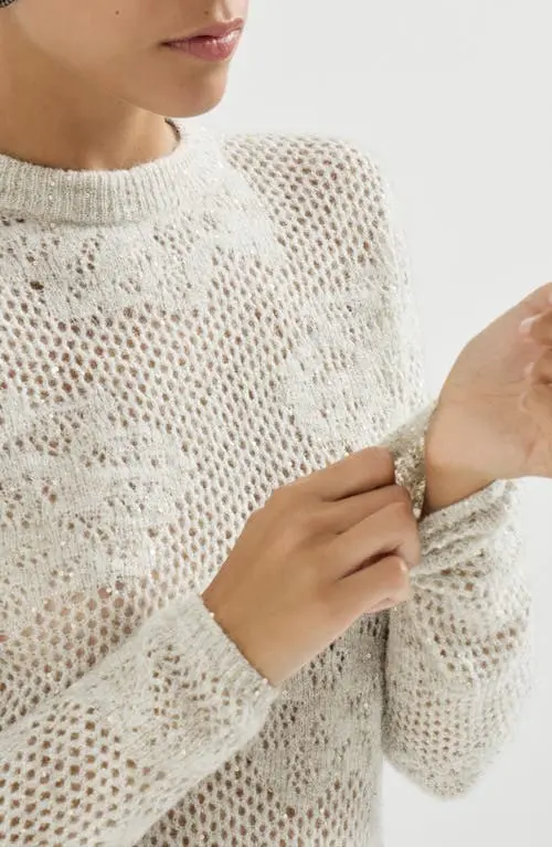 Brunello Cucinelli Lace Flowers Sweater