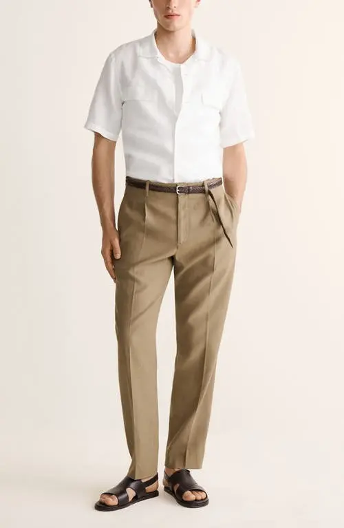 Mango Linen Bowling-collar Shir