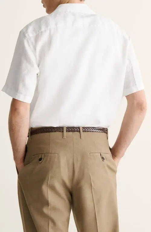 Mango Linen Bowling-collar Shir