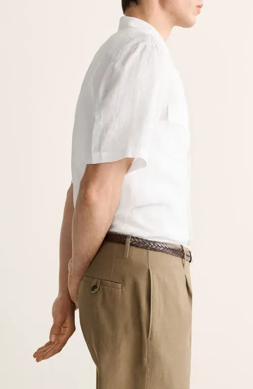 Mango Linen Bowling-collar Shir