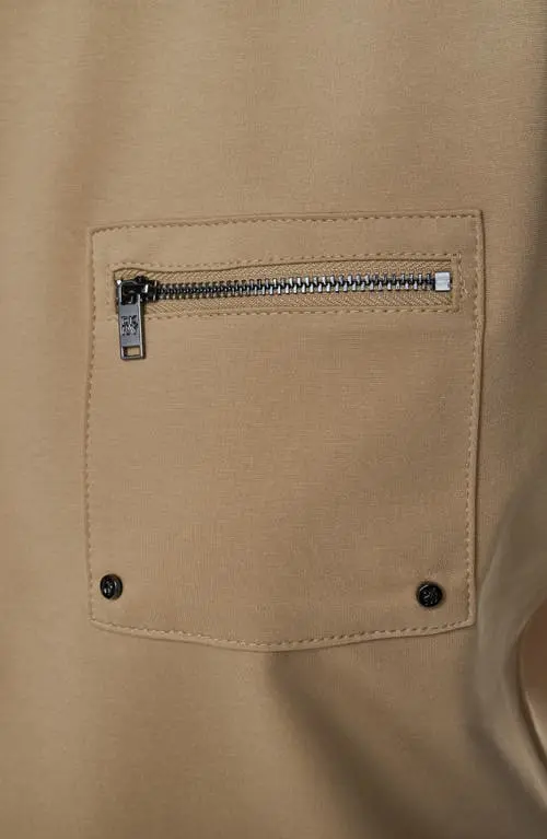 Dkny Dolman Sleeve T-shirt With Zip Pocket - Travertine