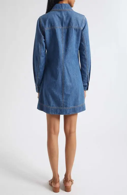 Veronica Beard Pryce Long Sleeve Denim Shirt Dress