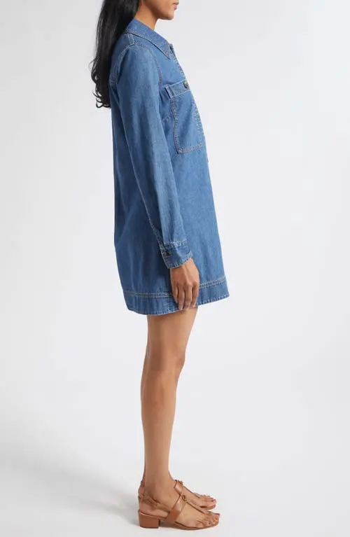 Veronica Beard Pryce Long Sleeve Denim Shirt Dress