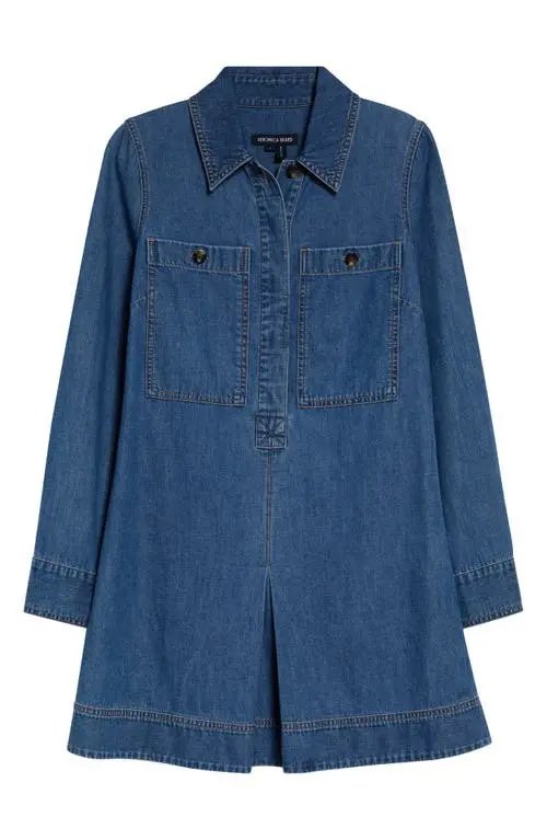 Veronica Beard Pryce Long Sleeve Denim Shirt Dress