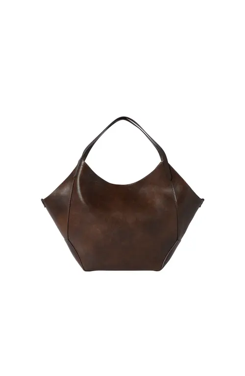 Brunello Cucinelli Reversible Duo Shopper In Lizard-effect Calfskin - Rust Brown
