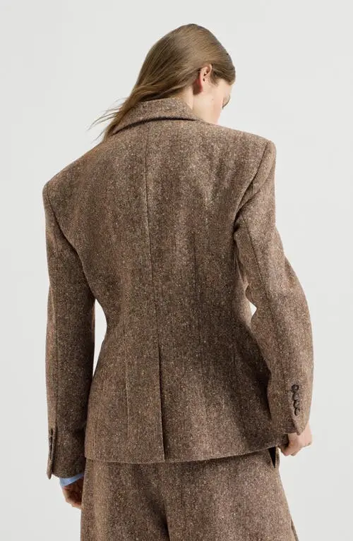 Brunello Cucinelli Virgin Wool Donegal Blazer With Monili