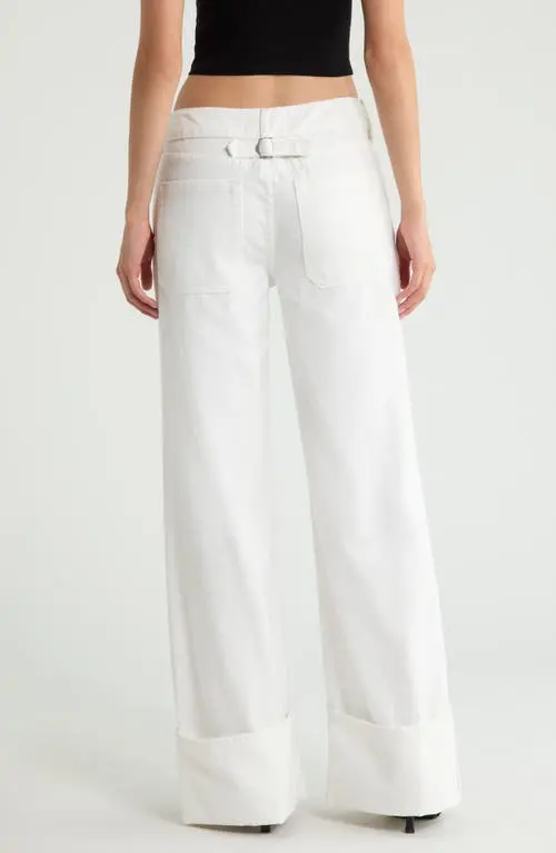 FADE OUT LOUD Ida Selvedge Seamed Wide Leg Jeans