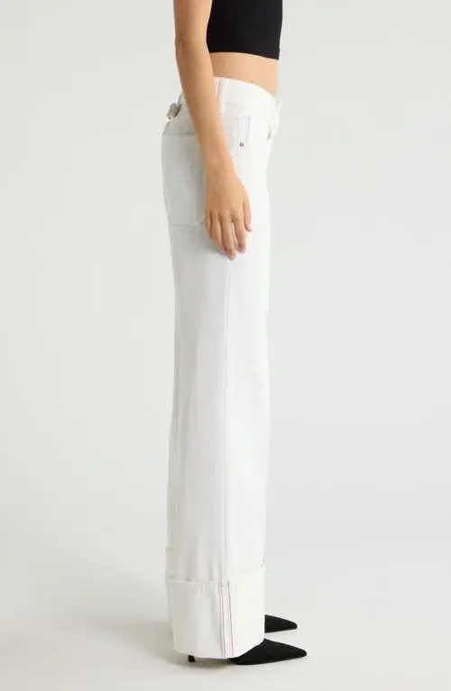 FADE OUT LOUD Ida Selvedge Seamed Wide Leg Jeans