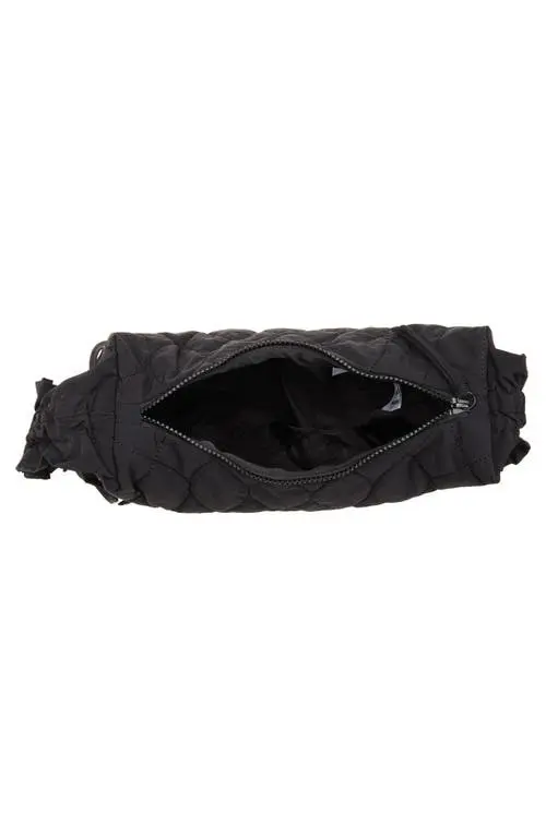 DAMSON MADDER Embroidered Rose Ruched Kidney Bag