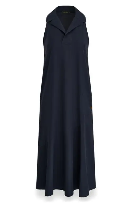 DONNA KARAN WEEKEND Crushed Cotton Blend Midi Dress