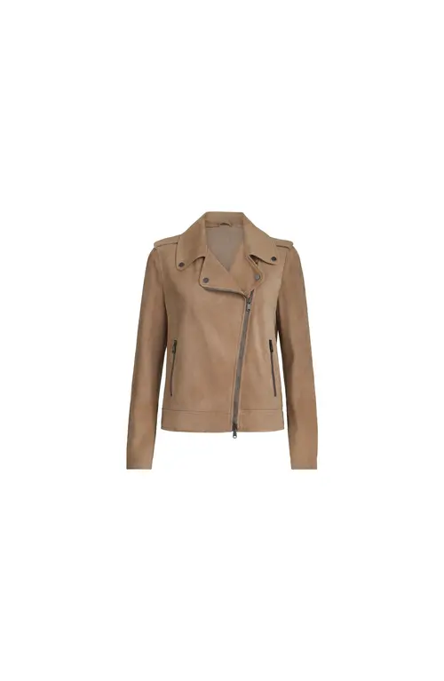 Brunello Cucinelli Suede Biker Jacket With Monili