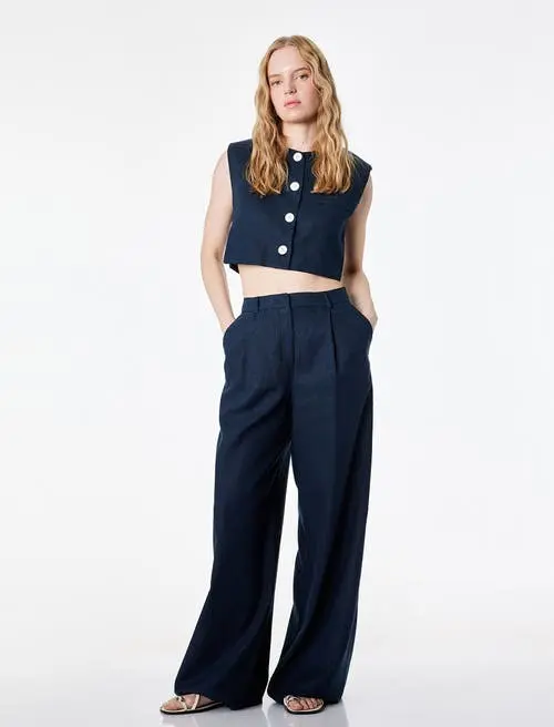 Koton Mid-rise Wide Leg Trousers