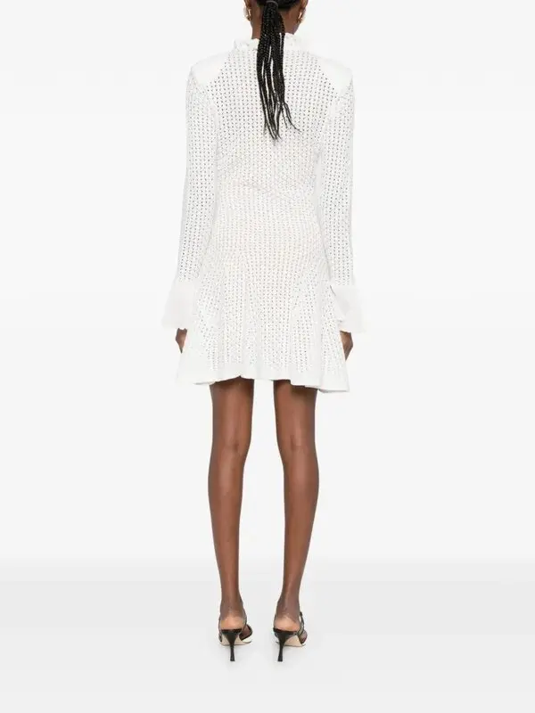 SELF-PORTRAIT Pointelle Knit Mini Dress