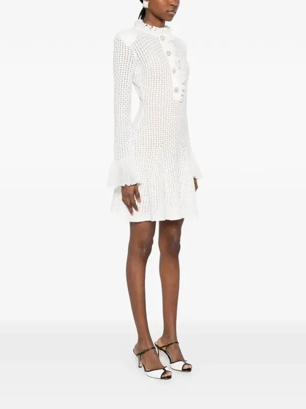 SELF-PORTRAIT Pointelle Knit Mini Dress