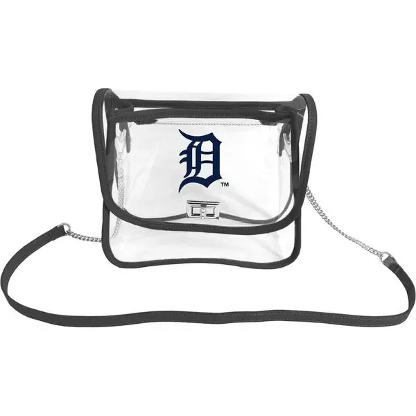 LOGO BRANDS Detroit Tigers Sideline Clear Purse - Navy