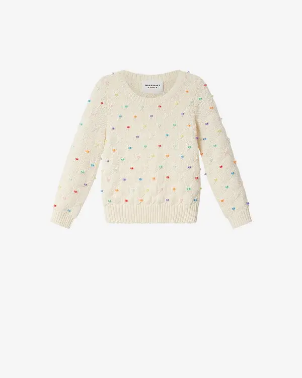 ETOILE Marant Étoile Priyanka Pullover With Bead Embellishments - Ecru-multicolore