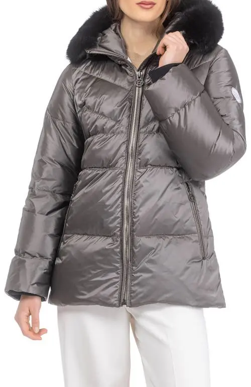 Gorski Apres-ski Short Parka - Greige/black