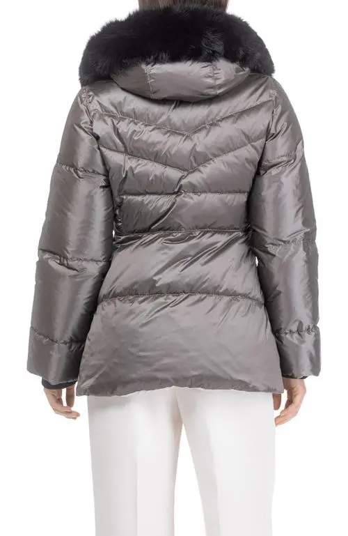 Gorski Après-ski Short Parka - Greige/black