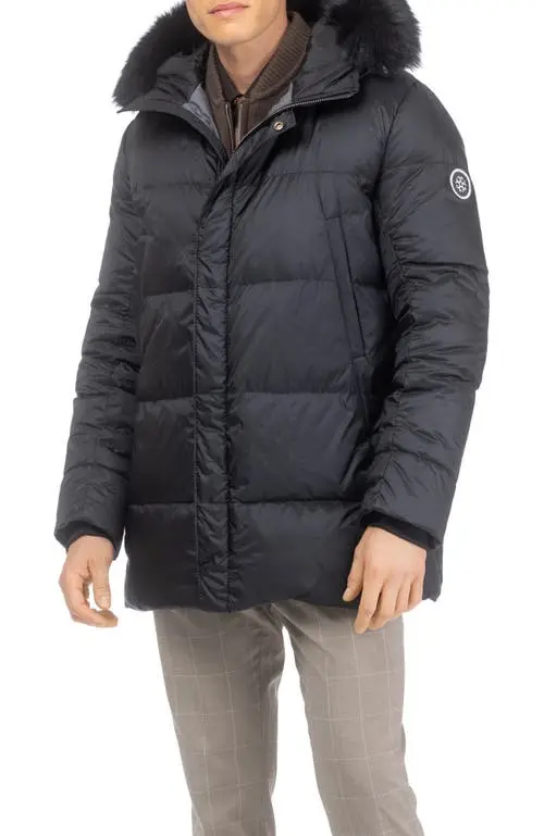 Gorski Down Parka With Toscana Lamb Hood Trim - Black/black