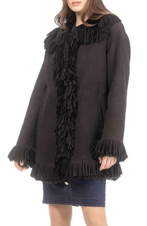 Gorski Genuine Shearling Lamb Jacket - Dark Brown