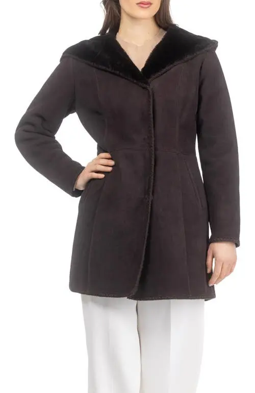 Gorski Genuine Shearling Parka With Emboidered Trim