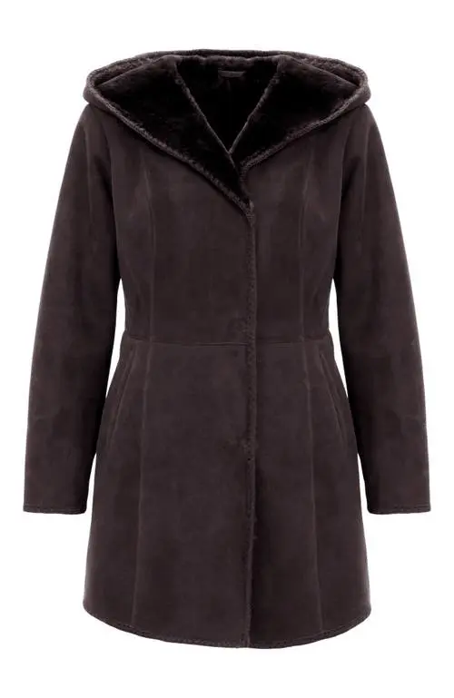 Gorski Genuine Shearling Parka With Emboidered Trim