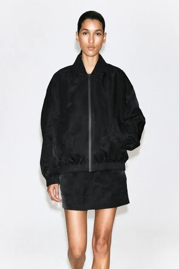 Cos Gathered Nylon Bomber Jacket