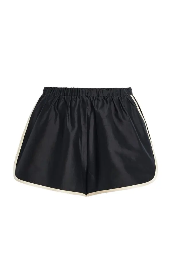 Donni. Striped Silk Taffeta Mini Shorts - Black