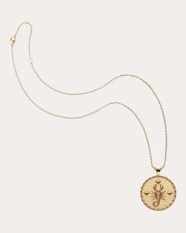 JANE WIN Scorpio Small Zodiac Coin Pendant Necklace