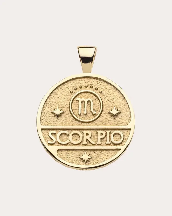 JANE WIN Scorpio Small Zodiac Coin Pendant Necklace