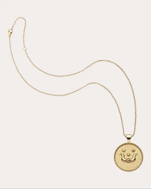 JANE WIN Taurus Small Zodiac Coin Pendant Necklace