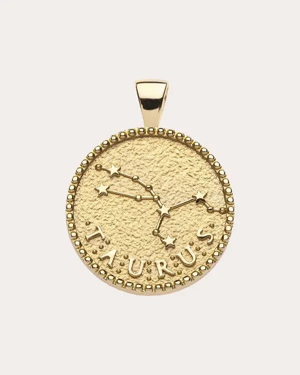 JANE WIN Taurus Small Zodiac Coin Pendant Necklace