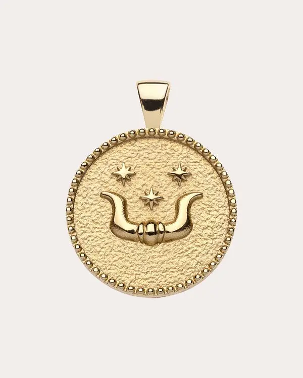 JANE WIN Taurus Small Zodiac Coin Pendant Necklace