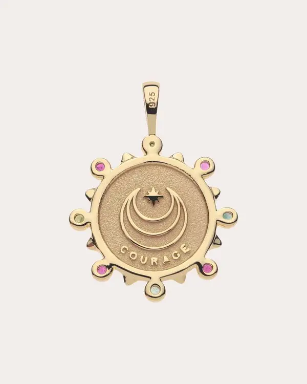 JANE WIN Tourmaline Courage Petite Coin Necklace