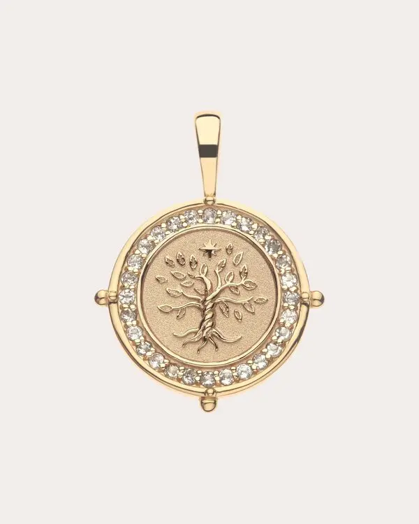 JANE WIN Topaz Faith Petite Coin Pendant Necklace - Gold