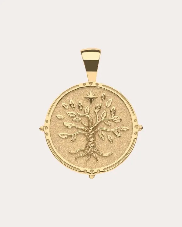 JANE WIN Faith Small Coin Pendant Necklace - Gold