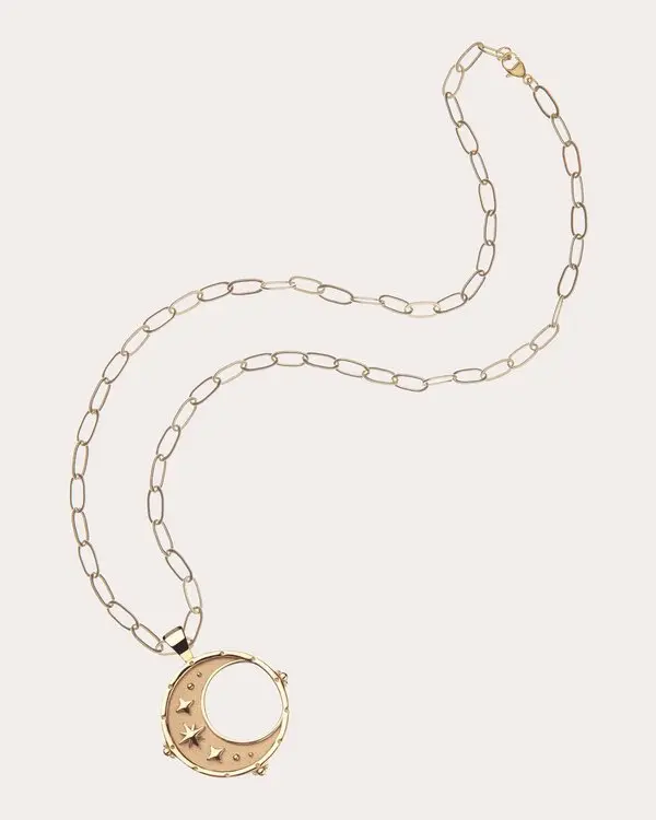 JANE WIN Forever Moon & Back Coin Pendant Necklace