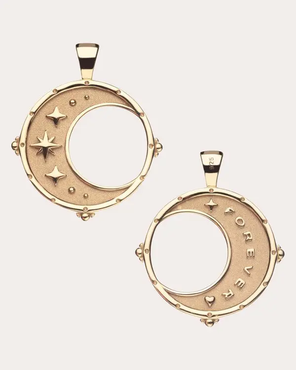 JANE WIN Forever Moon & Back Coin Pendant Necklace