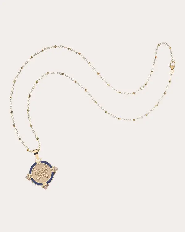 JANE WIN Topaz Forever Petite Coin Pendant Necklace