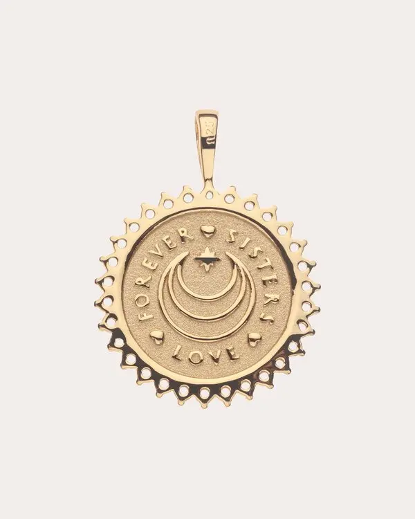 JANE WIN Sisters Forever" Petite Coin Pendant Necklace