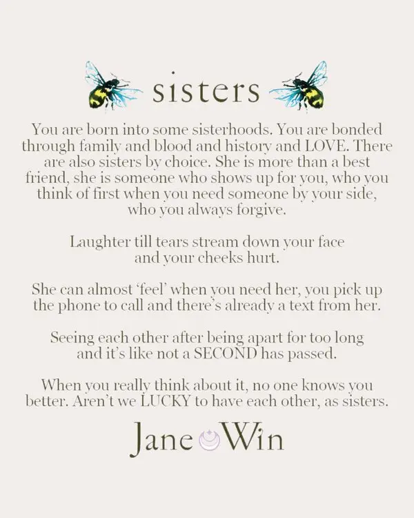 JANE WIN Sisters Forever" Petite Coin Pendant Necklace
