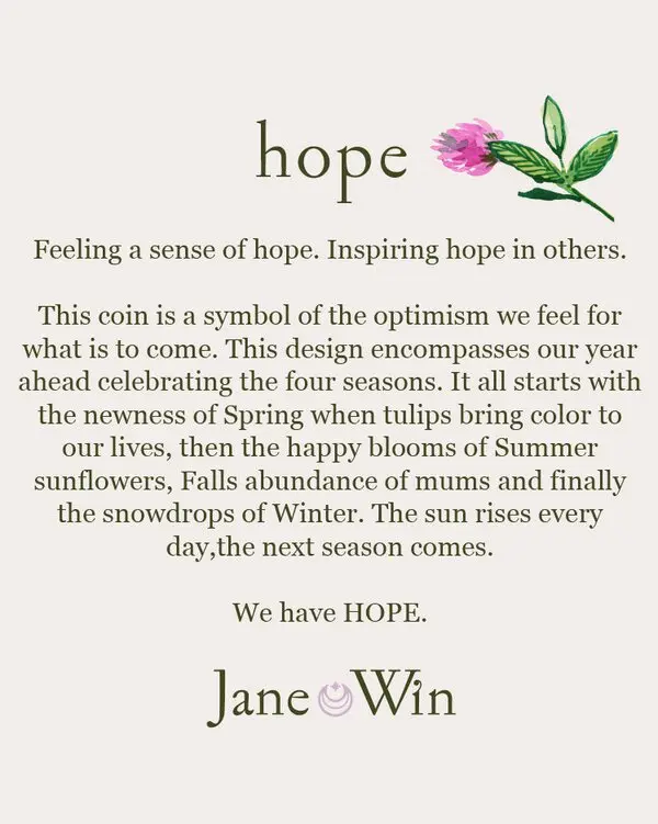 JANE WIN Hope Original Coin Pendant Necklace