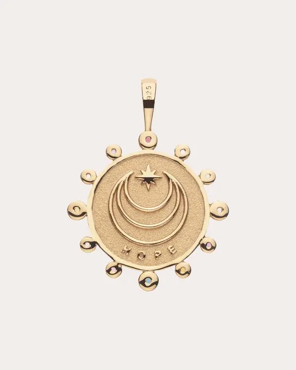JANE WIN Hope Petite Embellished Coin Pendant Necklace