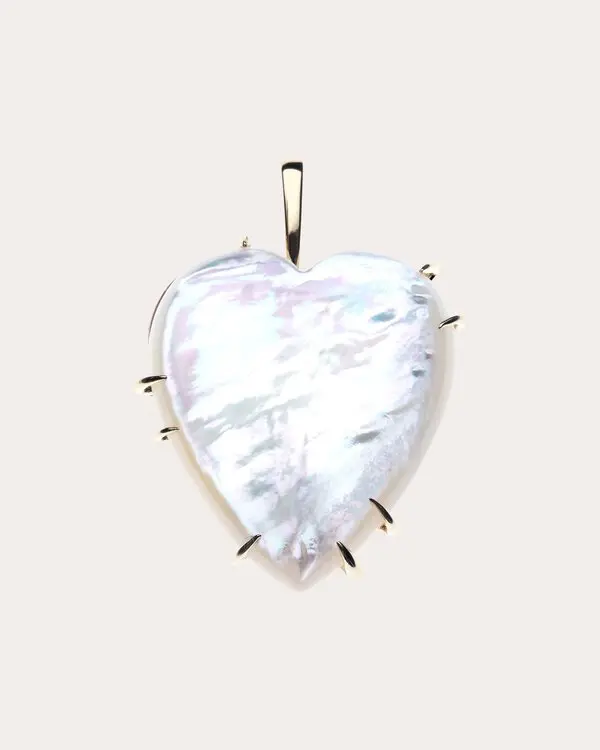 JANE WIN Mother Of Pearl Love Carry Your Heart Necklace - White