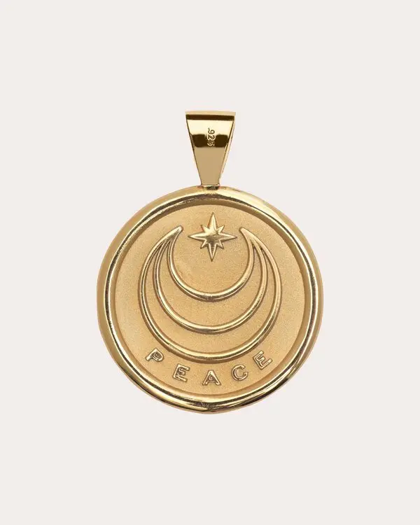 JANE WIN Peace Small Coin Pendant Necklace