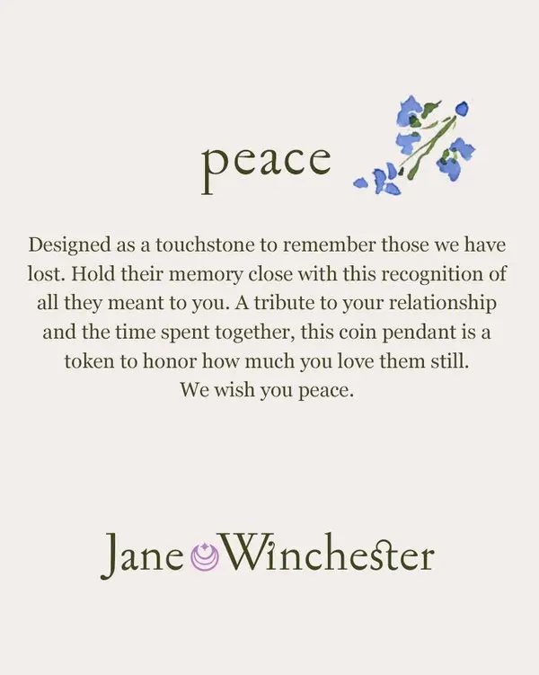 JANE WIN Peace Small Coin Pendant Necklace