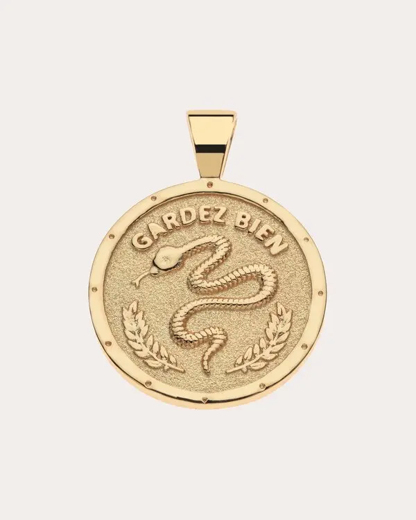 JANE WIN Protect Small Coin Pendant Necklace - Gold