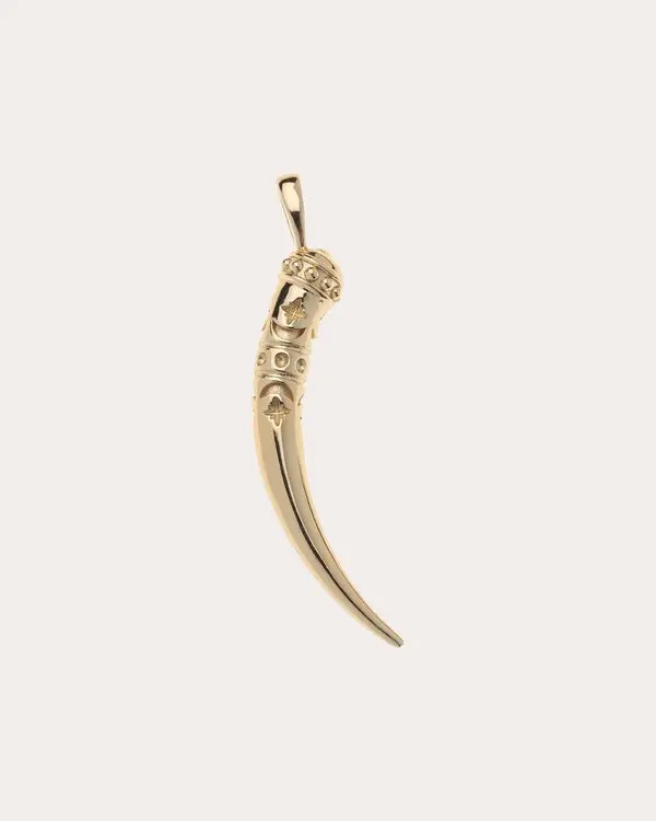 JANE WIN Protect Large Tusk Pendant Necklace - Gold