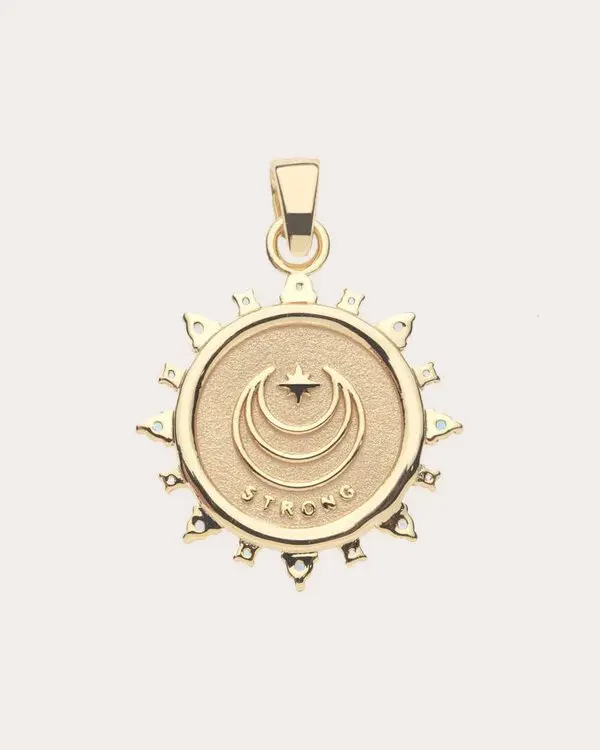 JANE WIN Strong" Petite Coin Necklace With Topaz And Aquamarine