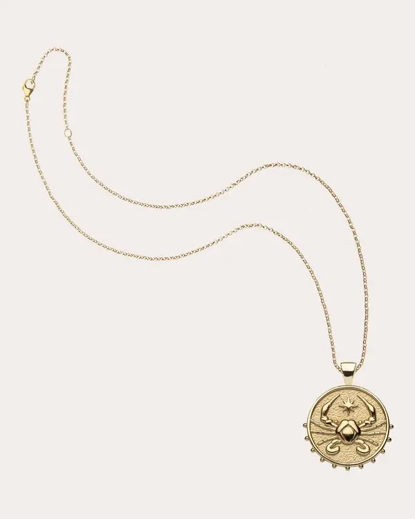 JANE WIN Cancer Zodiac Coin Pendant Necklace